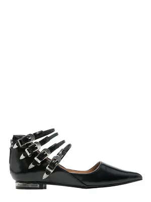 Toga Buckle-detailed Ballerina Flats - Black