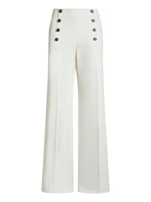 Etro Buttoned Palazzo Pants - White