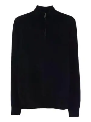 Eric Bompard BOMPARD Half-Zip Knit Blue
