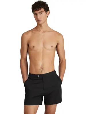 REISS Sun Side-adjuster Swim Shorts - Black