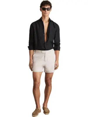 REISS Sun Side-adjuster Swim Shorts - Off White