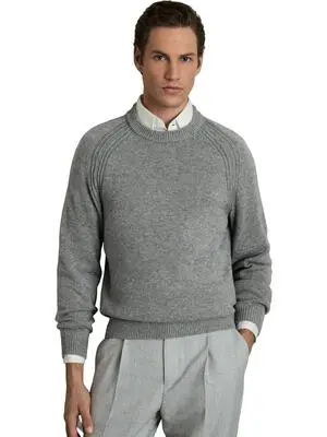 REISS Cloud Wool-blend Jumper - Mid Grey Melange