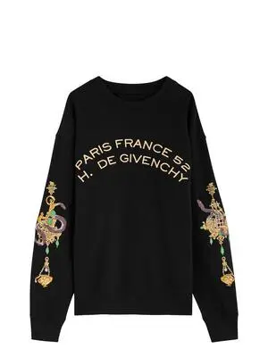 Givenchy Logo Embroidered Sweatshirt - Black