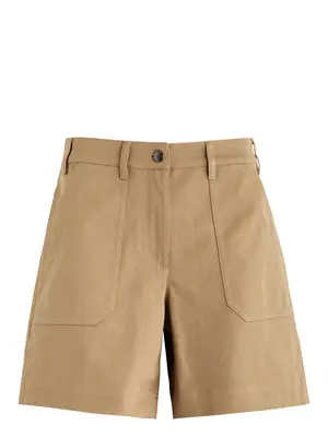 Moncler Stretch-cotton Twill Shorts - Khaki