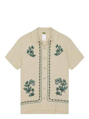 Agua Bendita Jack Shirt In Beige - Beige & Green
