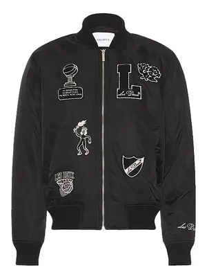 LES DEUX Neo Varsity Bomber Jacket - Black