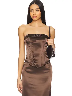 MORE TO COME Elenor Strapless Top - Brown