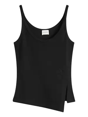 Closed Asymmetric Tank Top - Black