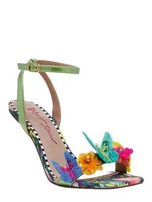 Betsey Johnson Betsey Johnson Apolo Ankle Strap Wedge Sandal Black/aqua Multi