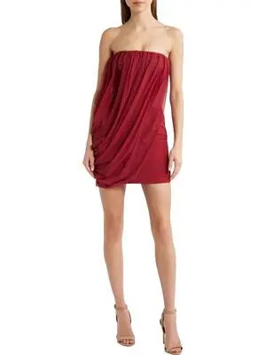 MISTRESS ROCKS Strapless Mini Dress - Pinot Noir