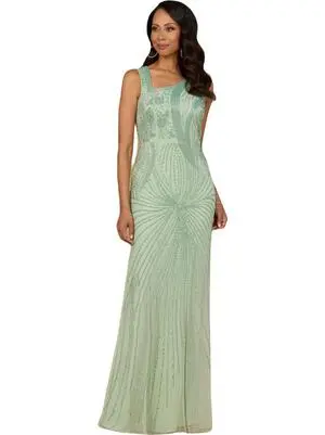 LARA NEW YORK Asymmetrical Gown - Mint