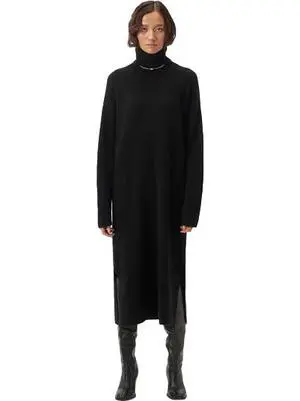 GOBI MONGOLIAN CASHMERE Cashmere Turtleneck Maxi Dress - Black