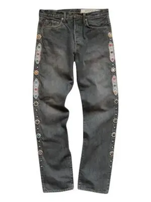 Kapital 14 Oz Denim Cisco Monkey Gemstone Pants - Black