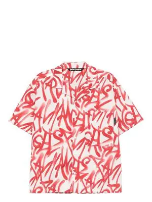 Palm Angels Graffiti-print Shirt - White