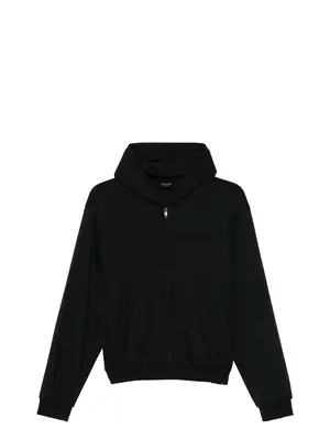 Balenciaga Logo-embroidered Hoodie - Black