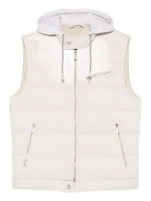 Eleventy Hooded Gilet - Neutrals