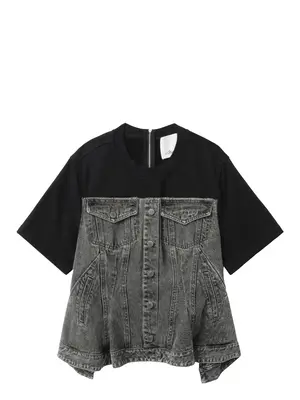 3.1 Phillip Lim Flounce Denim Top - Grey