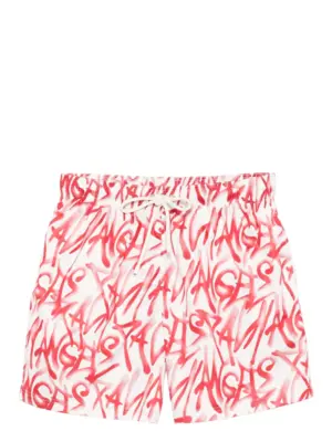 Palm Angels Graffiti-print Swim Shorts - White