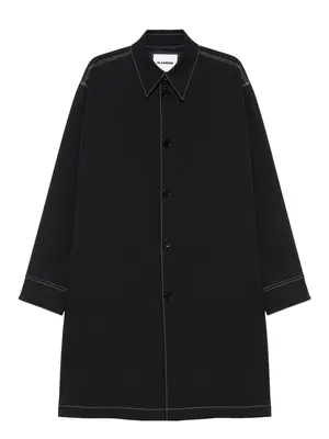 JIL SANDER Single-breasted Tailored Coat - Blue