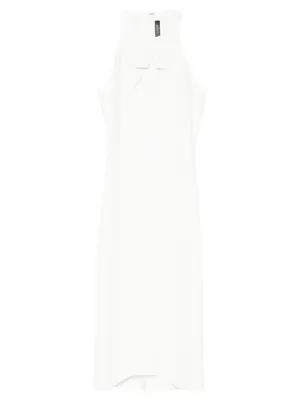MUGLER Star-motif Sleeveless Midi Dress - White