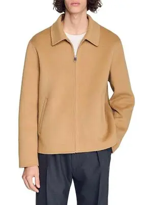 Sandro Double Face Jacket - Camel