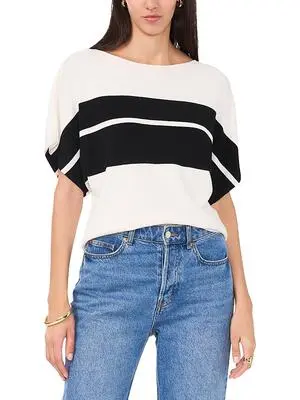 Vince Camuto Boat Neck Top - Anqitue White