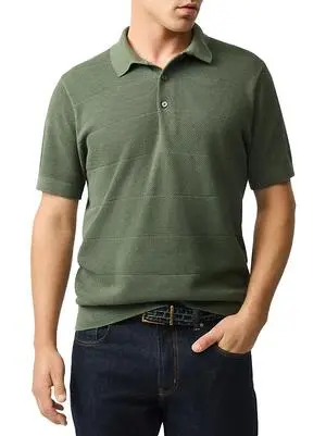 Rodd & Gunn Masons Regular Fit Flat Knit Polo Shirt - Forest