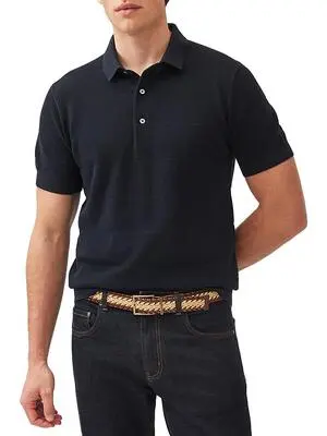 Rodd & Gunn Masons Regular Fit Flat Knit Polo Shirt - Midnight
