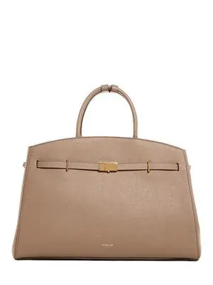 DEMELLIER The Hudson Leather Tote Dark Sand