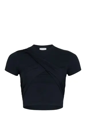 PATOU Draped Cropped T-shirt - Blue