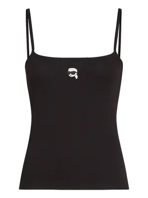 Karl Lagerfeld Logo-patch Top - Black