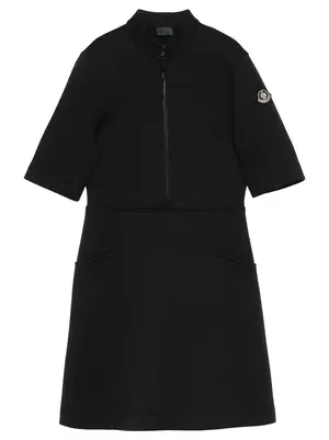 Moncler Year Of The Snake Patch Neoprene Mini Dress - Black