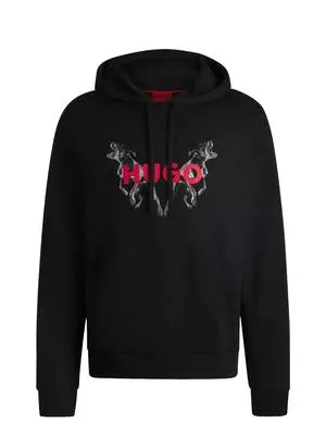 Hugo Logo-print Hoodie - Black