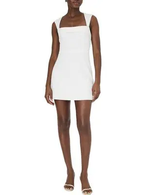 French Connection Whisper Square Neck Mini Dress - Summer White