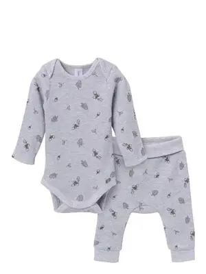 MODERN MOMENTS™ BY GERBER Bodysuit & Pant Layette Set - Acorn Grey Heather