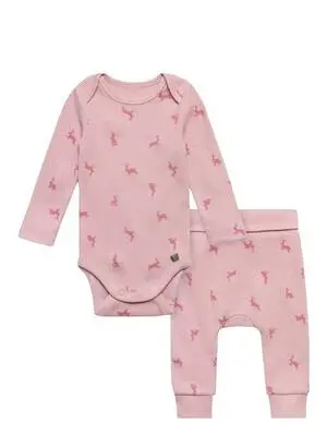 MODERN MOMENTS™ BY GERBER Bodysuit & Pant Layette Set - Pink Bunnies