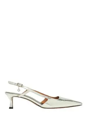 Maje Strappy Leather High Heel Pumps - Silver