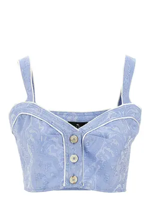 Etro Paisley Print Top - Light Blue