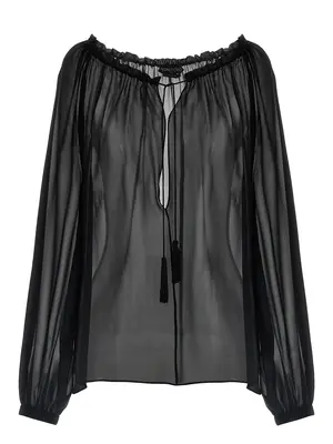 TOM FORD Silk Georgette Blouse - Black