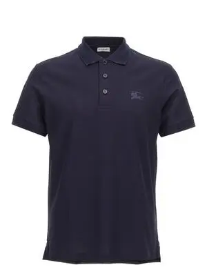 Burberry Logo Embroidery Polo Shirt - Blue