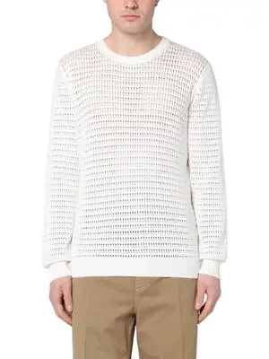 ROBERTO COLLINA Perforated Cotton Sweater - White