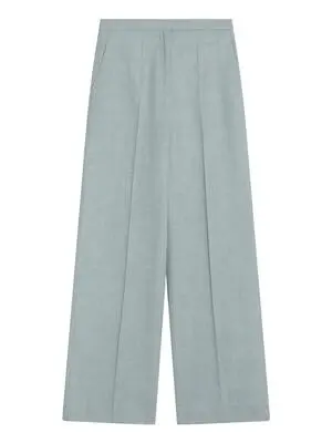 LOULOU STUDIO Cotton Blend Wide Leg Trousers - Light Blue