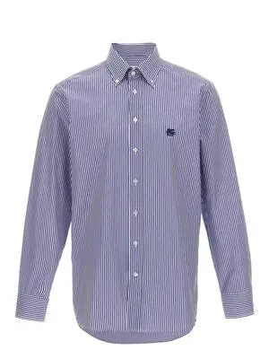 Etro Pegaso' Striped Shirt - Blue
