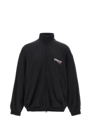 Balenciaga Logo Embroidery Sweatshirt - Black