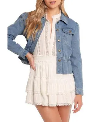 PETAL & PUP Raine Peplum Jacket - Denim