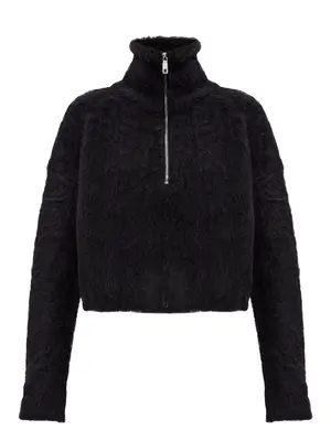 Sportmax Half-zip Alpaca Wool-blend Sweater - Black