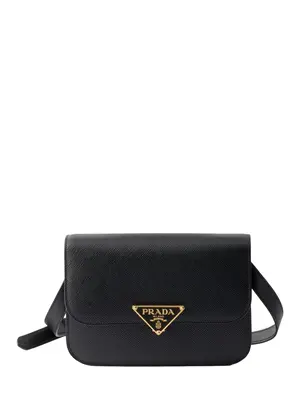 Prada Saffiano Leather Shoulder Bag - Black