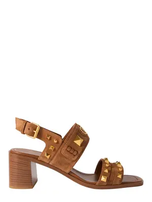 Valentino Garavani Plaster Caster 60 Studded Slingback Sandals - Brown