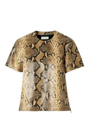 Dries Van Noten Snake-effect Leather Top - Animal Print