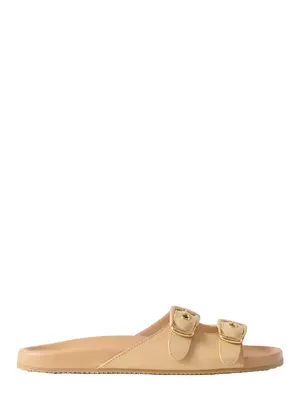 Chloé Buckled Leather Sandals - Neutrals